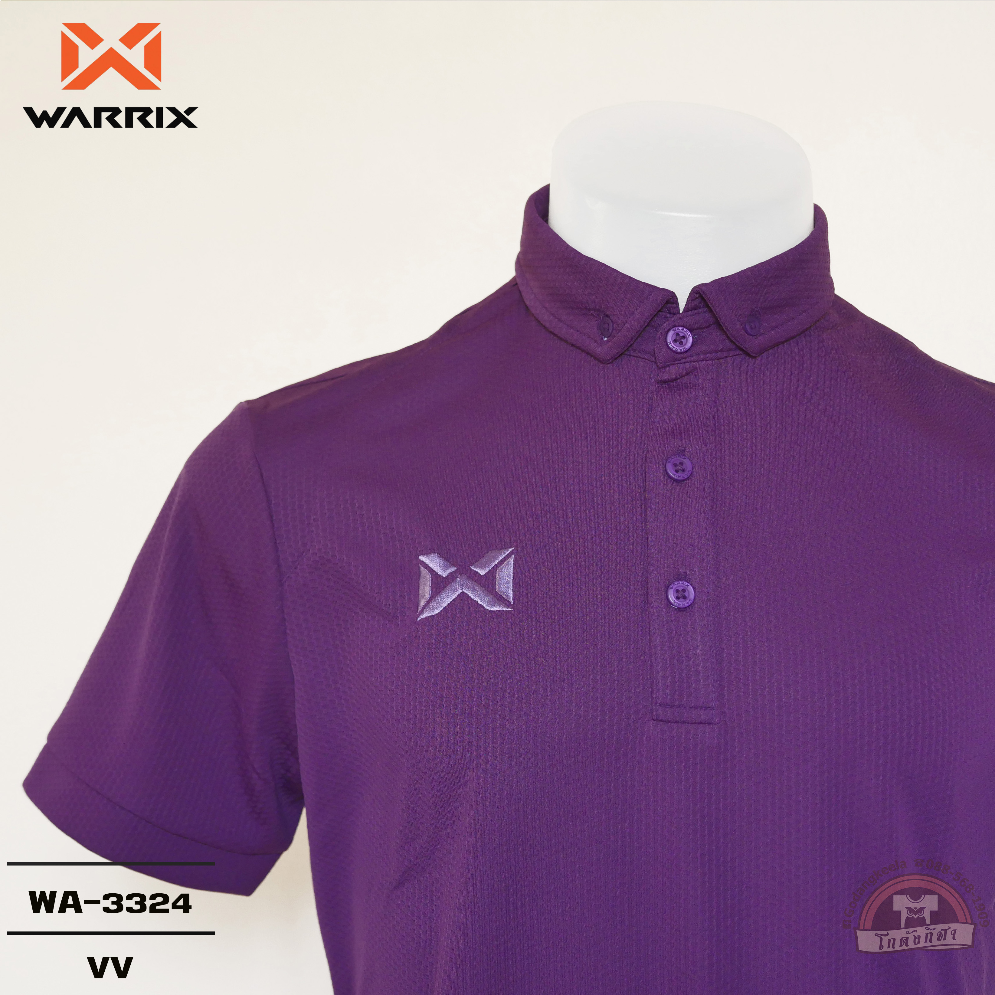 WARRIX เสื้อโปโล รุ่น bubble WA-3324 WA-PLA024 สีม่วง VV วาริกซ์ วอริกซ์ ของแท้ 100% | Lazada.co.th