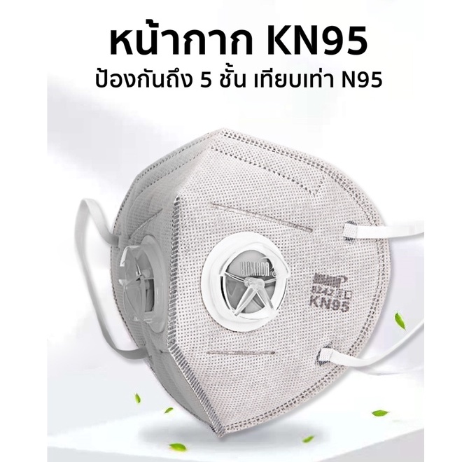 YAMADA 8242 KN95 20 ชิ้น กรองฝุ่น PM2.5 หน้ากากอนามัยคาร์บอน ดับเบิ้ลวาล์ว แบบพับ คล้องหู ปรับ ...