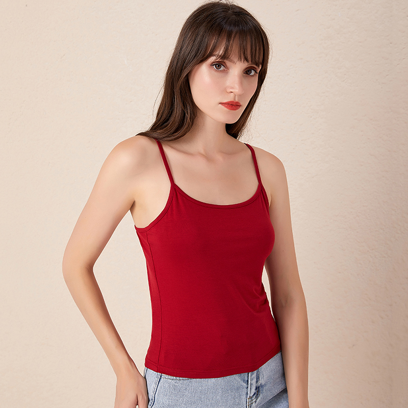 2021 Summer Color Small Camisole Base Shirt Spaghetti Vest Tops Women ...