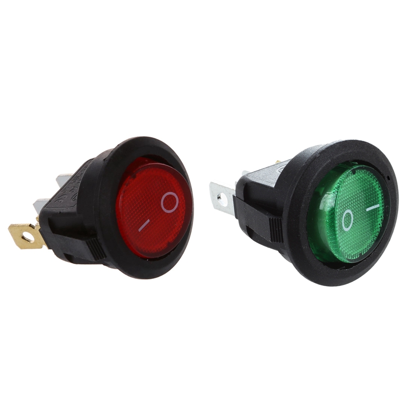 15pcs ON-OFF SPST Round Rocker Switch 6A/250V 10A/125V AC - 10Pcs Red ...