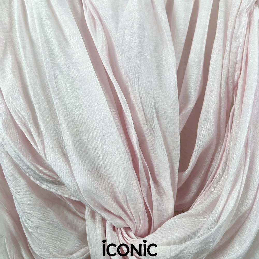 iCONiC SOFT PINK RUBY SILK DRESS #4092 ชุดเดรส ยาว38" สีชมพู ตัดต่อ ตก ...