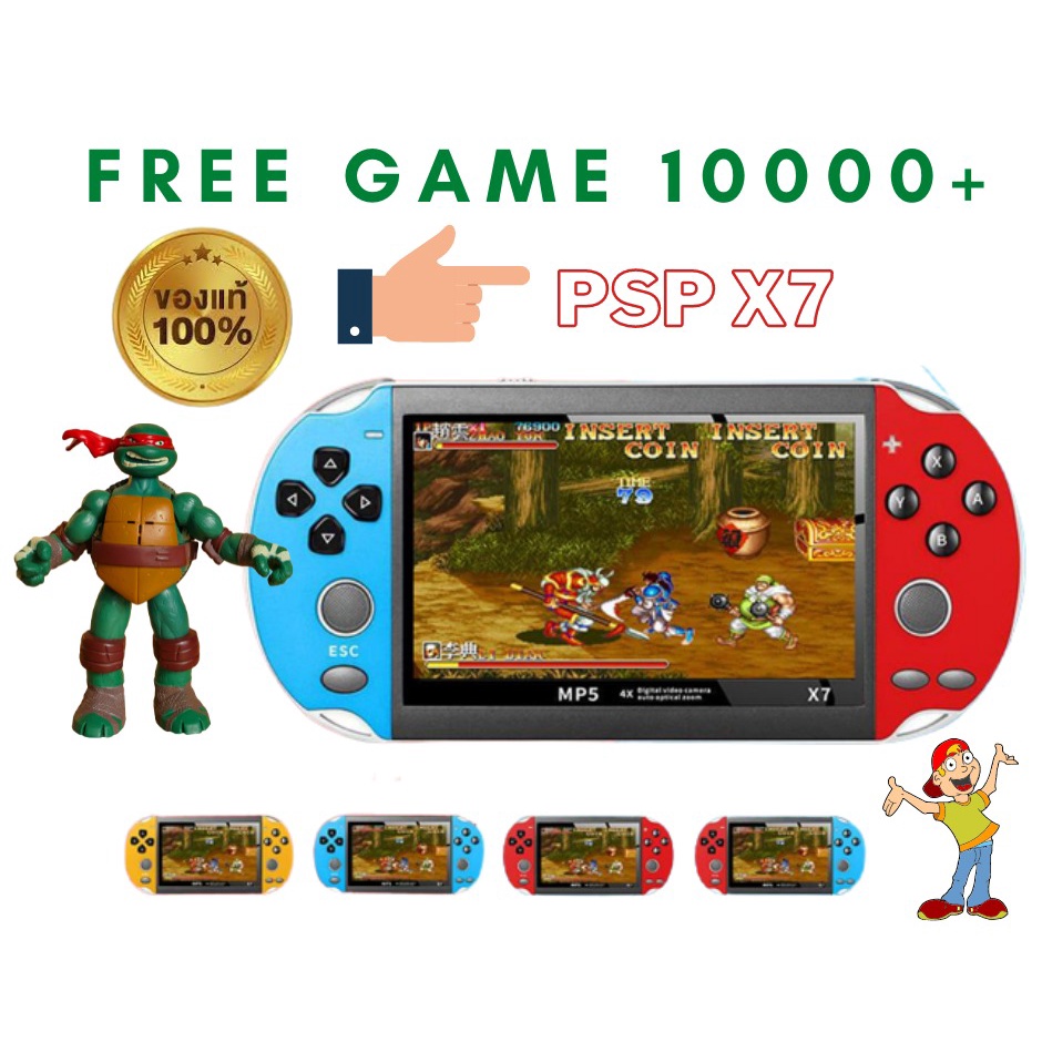 มือถือเกมแบบพกพาคอนโซล PSP X7 X12เกมมือถือคอนโซล64บิต GBA อาเขต NES ...