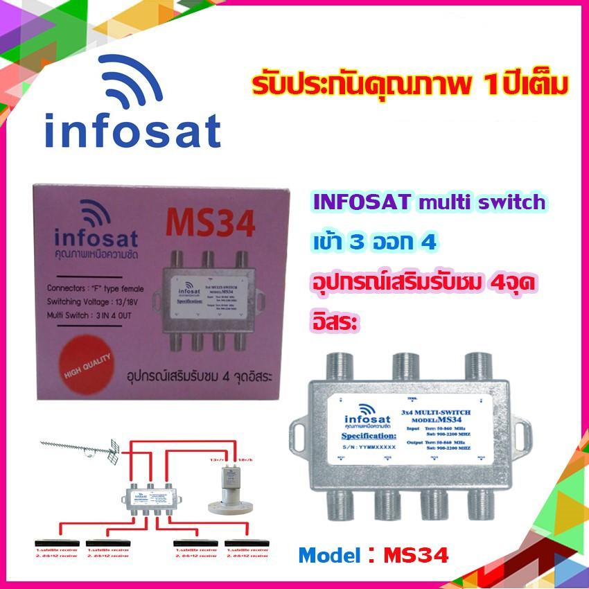 ตัวแยกจานดาวเทียม มัลติสวิทช์ Multi switch infosat Ms24 ใช้กับจานได้ทุกระบบ - MS Sattellite ...