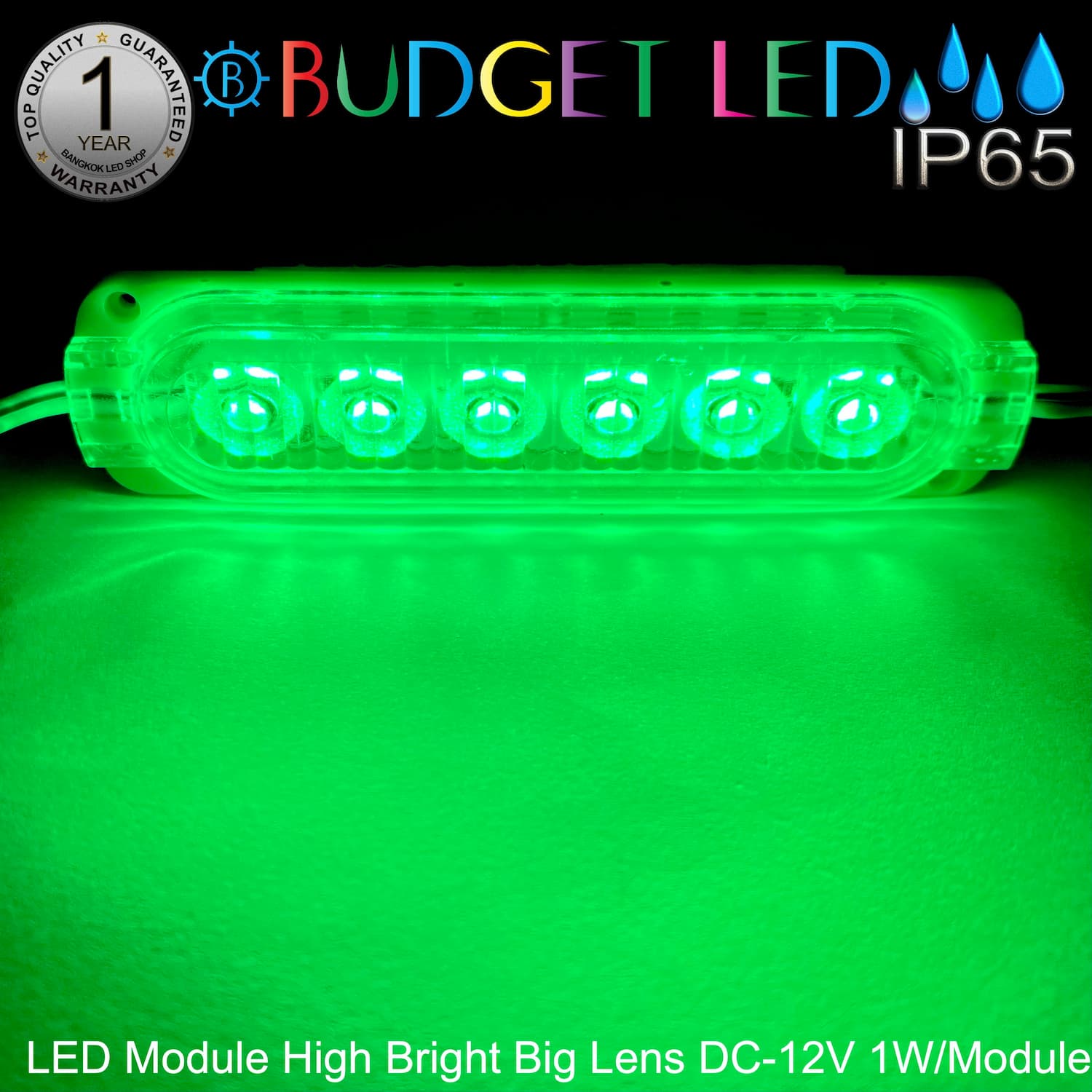 LED Module High Bright Big Lens 6led DC 12V 1W/1Module GREEN Module 6 ...