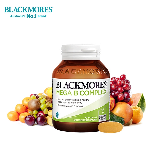 แบล็คมอร์ Blackmores Mega B Complex 75 Tablets วิตามินบี คอมเพล็กซ์ ...