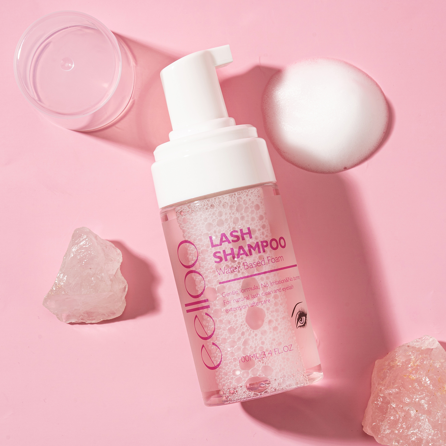 eelloo โฟมทำความสะอาดขนตา 100มล. แชมพูทําความสะอาดขนตาปลอม โฟมทำความ ...