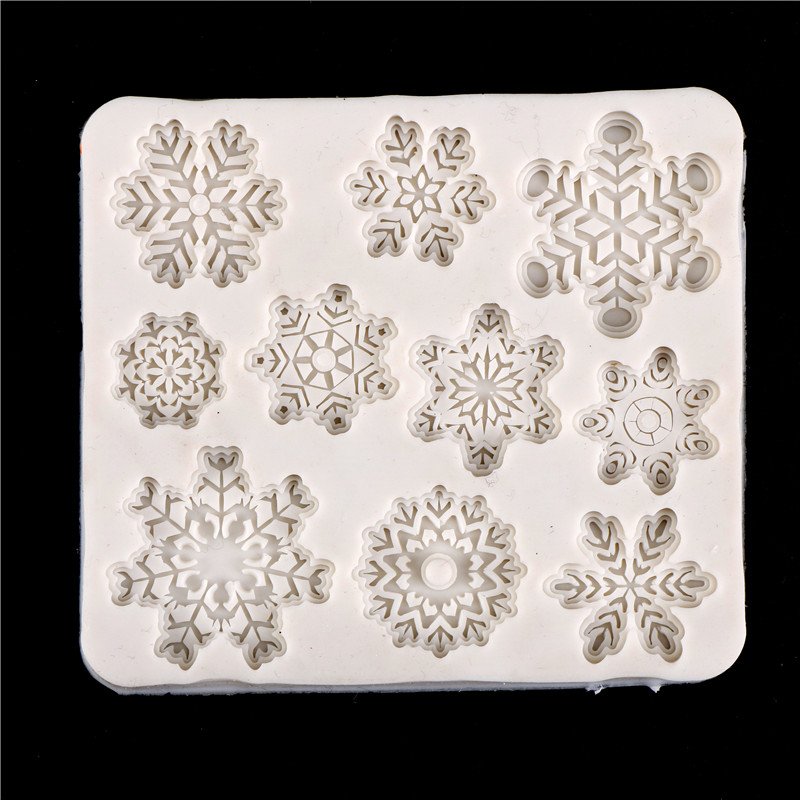 แม่พิมพ์ซิลิโคนทำฟองดองรูปเกล็ดหิมะ เครื่องมือแต่งเค้กแม่พิมพ์ทำช็อกโกแลต Tirgat Thaipick