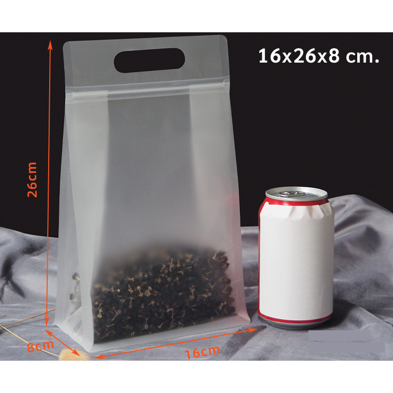 Idopackage - (10 ใบ/แพ็ค) ถุงซิปล็อก ขยายข้าง มีหูหิ้ว แบบขุ่น หนา คุณภาพดี | Lazada.co.th