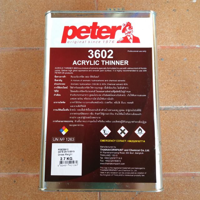 โปรโมชั่น ทินเนอร์ อะคริลิค (ACRYLIC THINNER) AAA ( 3A) ผสมสี พ่น ...