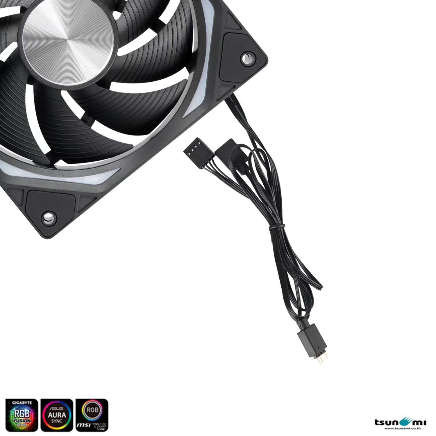 พัดลมระบายความร้อน Tsunami 1266 ARGB 12cm Cooling Fan x1 รับประกัน ...