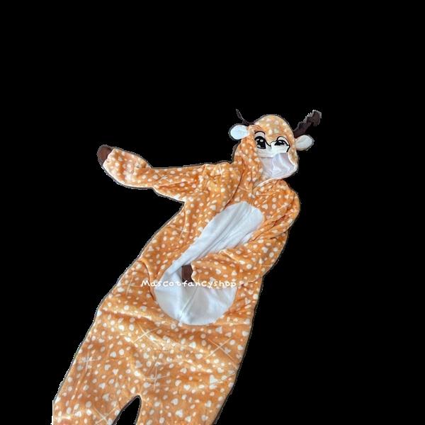 [มี COD] ⚡️ ชุดนอนมาสคอต กวางเรนเดียร์ (raindeer) ⚡️ แบบใหม่มีซิปx ชุด ...