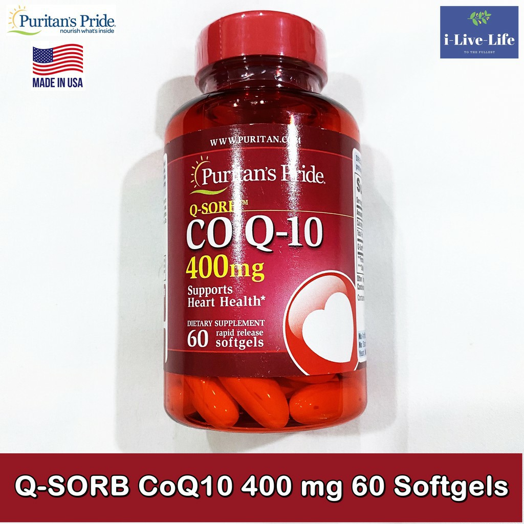 โคคิวเท็น Q-SORB CoQ10 400 mg 30, 60 or 120 Rapid Release Softgels ...