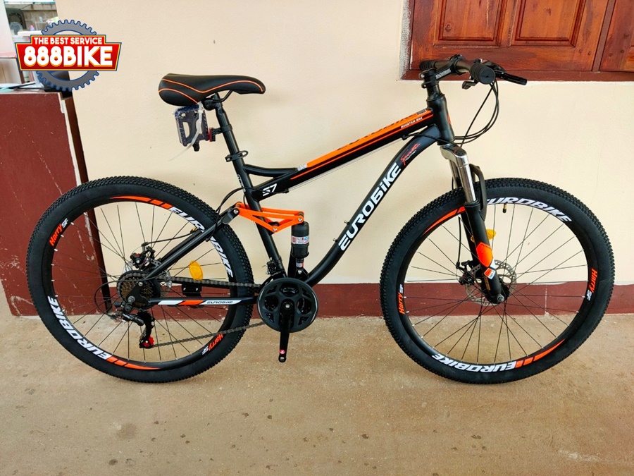 จักรยานเสือภูเขาสองโช๊ค Eurobike S7-275SP Full Suspension Mountain Bike 21 Speed Bicycle 27.5 ...