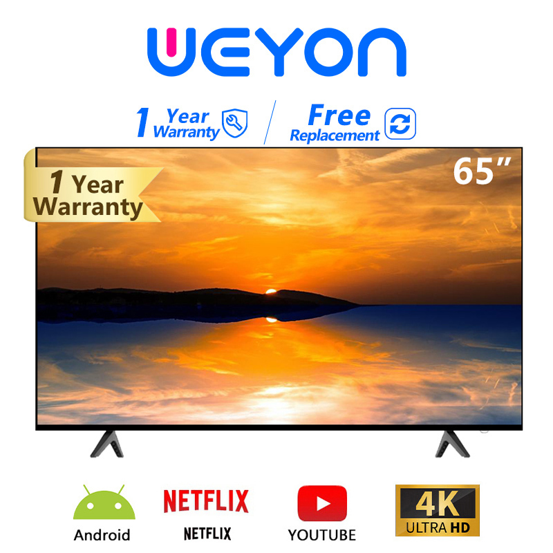 WEYON ทีวี 65 นิ้ว สมาร์ททีวี Smart TV LED Android TV 4K UHD โทรทัศน์ ...