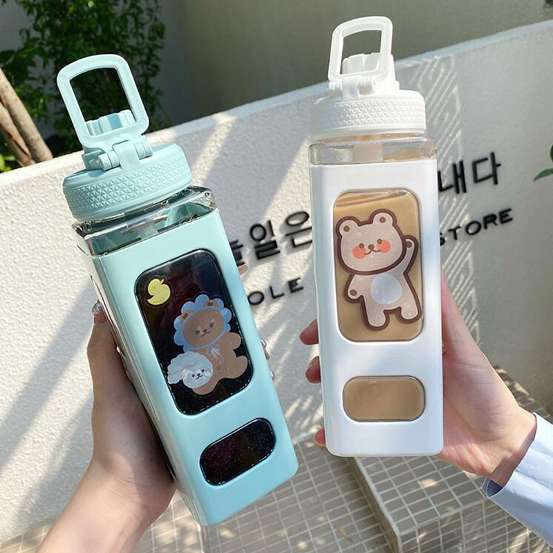 พร้อมส่ง ขวดน้ำพกพา 700ml900ml.ฟรีสติ๊กเกอร์ มีหลอด พกพาสะดวก กระบอกน้ำดื่ม พกพา - SunnyLife ...