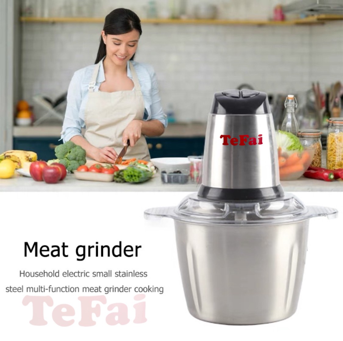 TEFAI TF304 เครื่องปั่น โถสแตนเลส 2L เครื่องบด สับ ไฟฟ้า รุ่น เครื่องบดสับ เครื่องผสมอาหาร TF304 ...