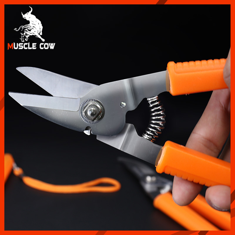 MUSCLE COW กรรไกร กรรไกรอเนกประสงค์ 8 นิ้ว กรรไกรตัดโลหะ สแตนเลส ตัดซี ...
