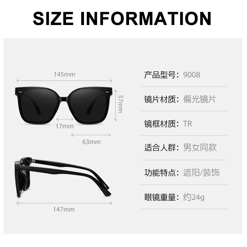 GM Polarized Driving Sunglasses Women Fashion Oversized Shade TR90 Polaroid Sun Glasses For Men ...