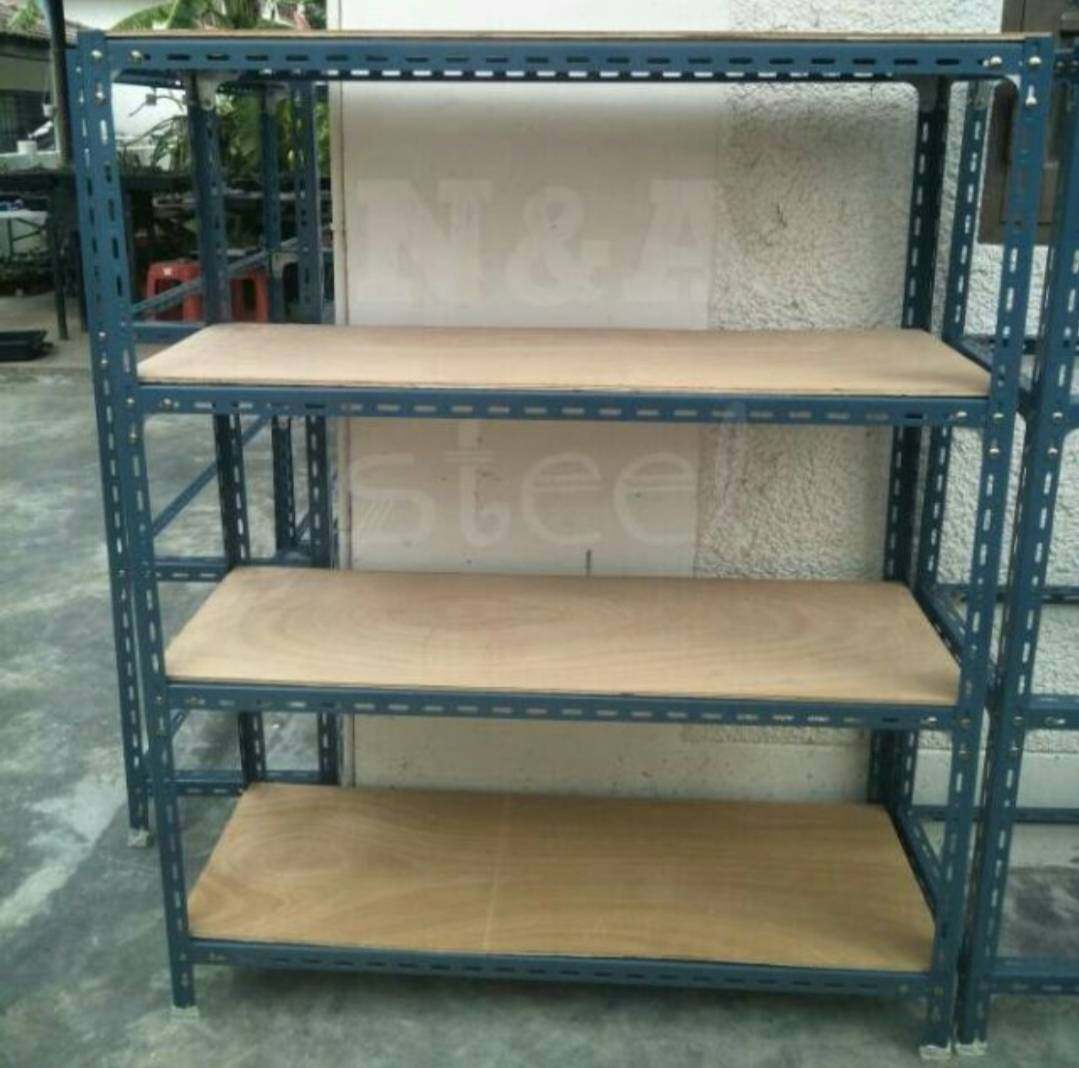 ส่งฟรี ชั้นวางของเหล็กฉาก1 8มิล สูง150 กว้าง120 ลึก40ซม 4ชั้น พร้อม