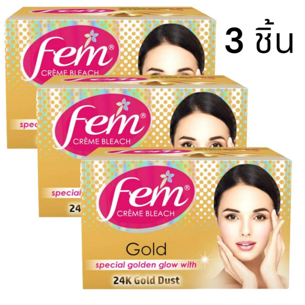Fem Fairness Naturals Gold Skin Bleach 40g ครีมย้อมหนวด ย้อมคิ้ว ...
