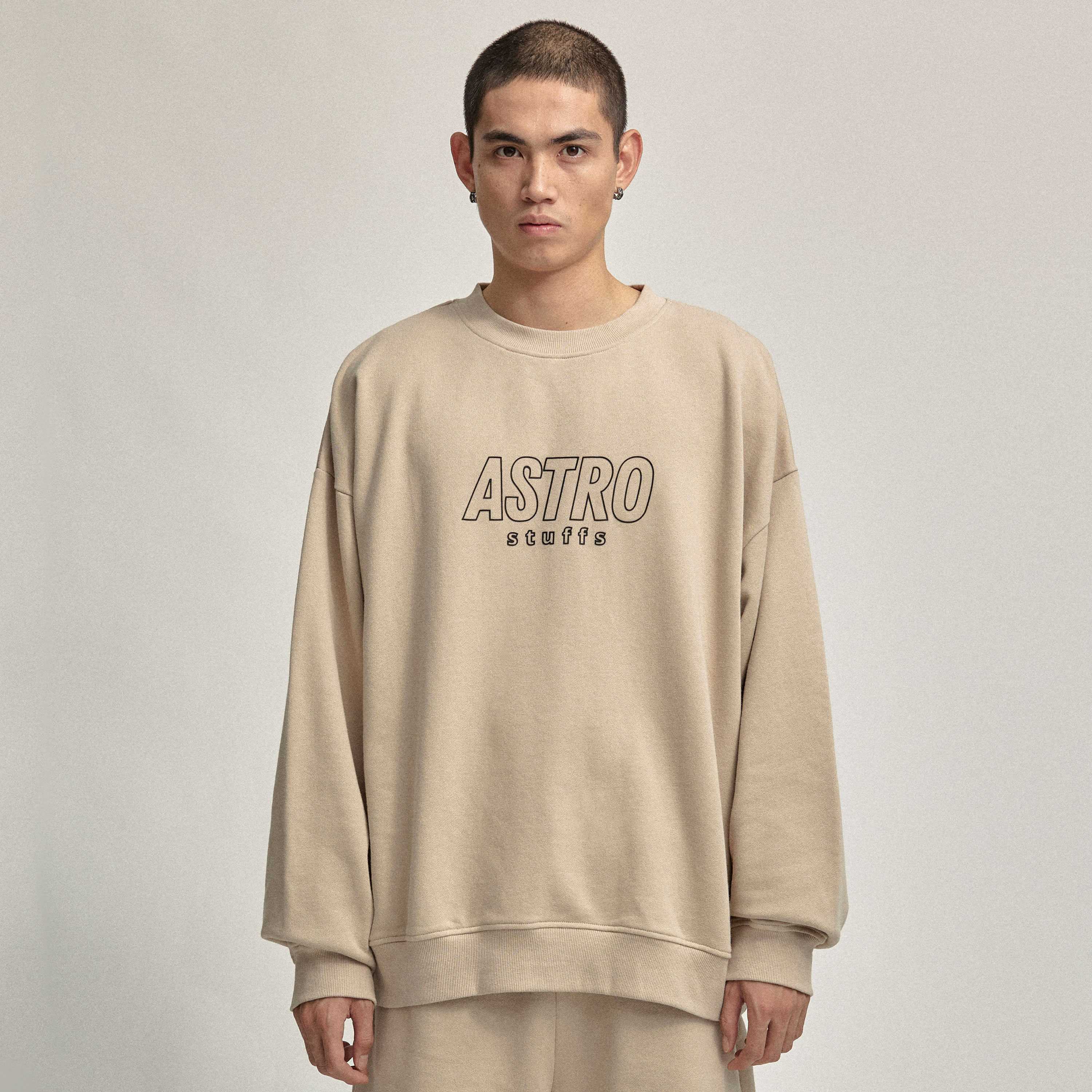 OUTLINE LOGO SWEATSHIRT (WARM SAND) - ASTRO Stuffs - ThaiPick