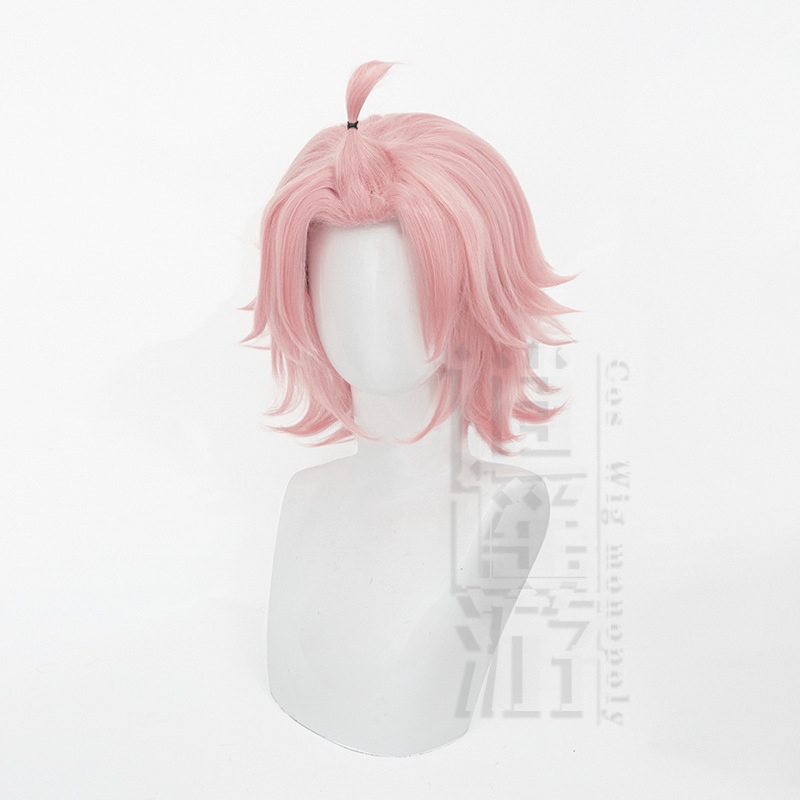 Genshin Impact Dimond City Ona Wig Cattail Special Cos Character Modeling Smoke Pink Short Hair