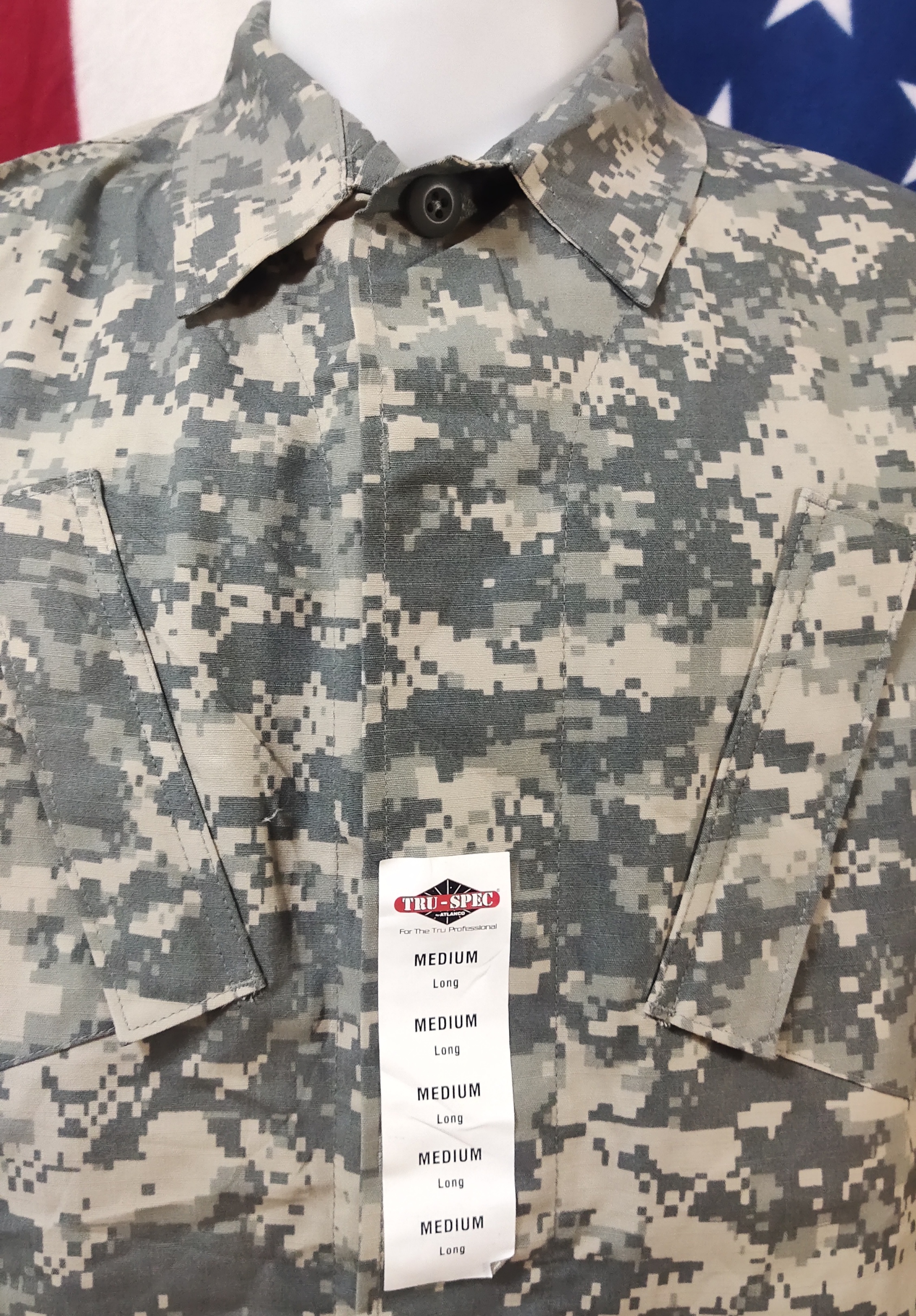 เสื้อทหารใหม่(กริ๊ป) COAT-ACU Size: MEDIUM-LONG ไหล่19"/อก46"/แขน24 ...