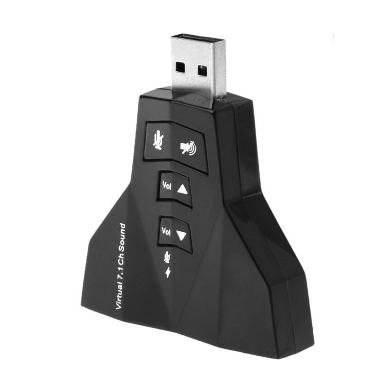 จรวด USB Sound Card 7.1CH External USB 2.0 To 3D Audio 7.1 Channel ...
