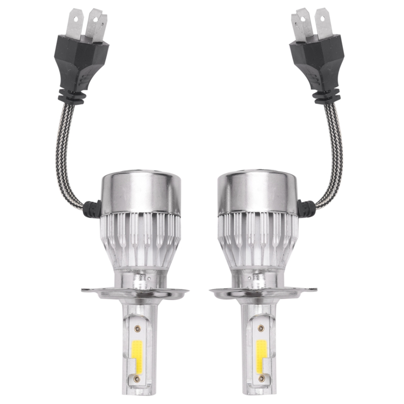 New 2pcs C6 LED Car Headlight Kit COB H4 36W 7600LM White Light Bulbs ...