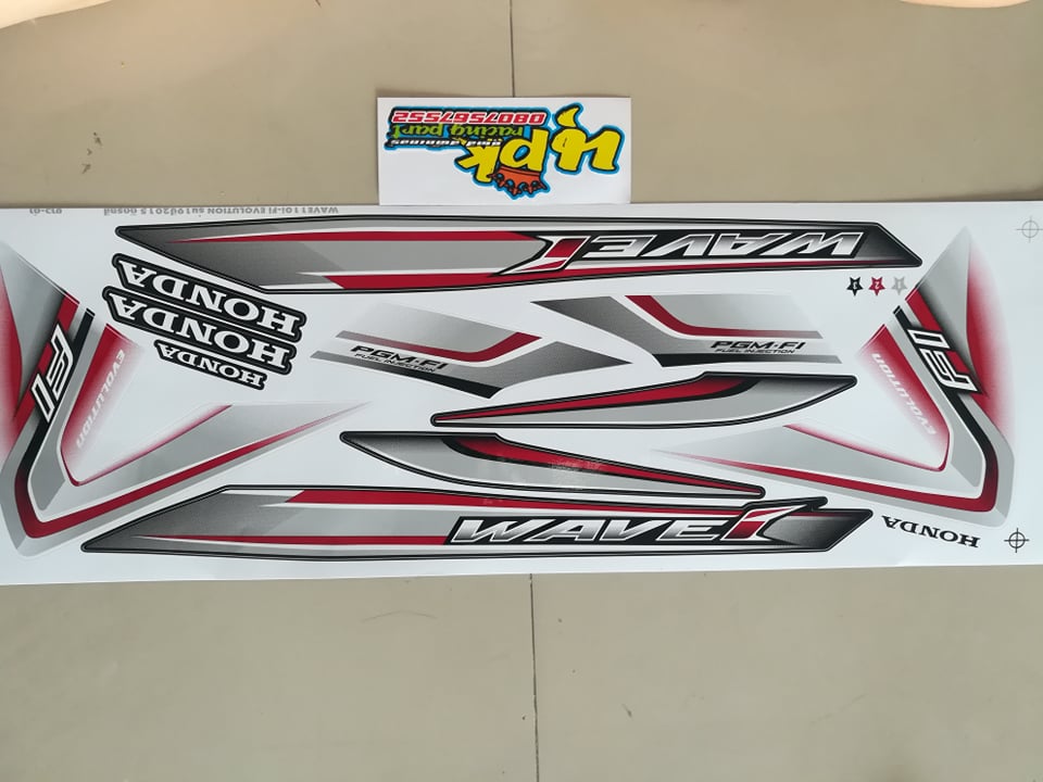 สติกเกอร์ HONDA WAVE 110i-FI-EVOLOTION สีขาวดำ ปี 2015 รุ่น 19 - Nu PK ...