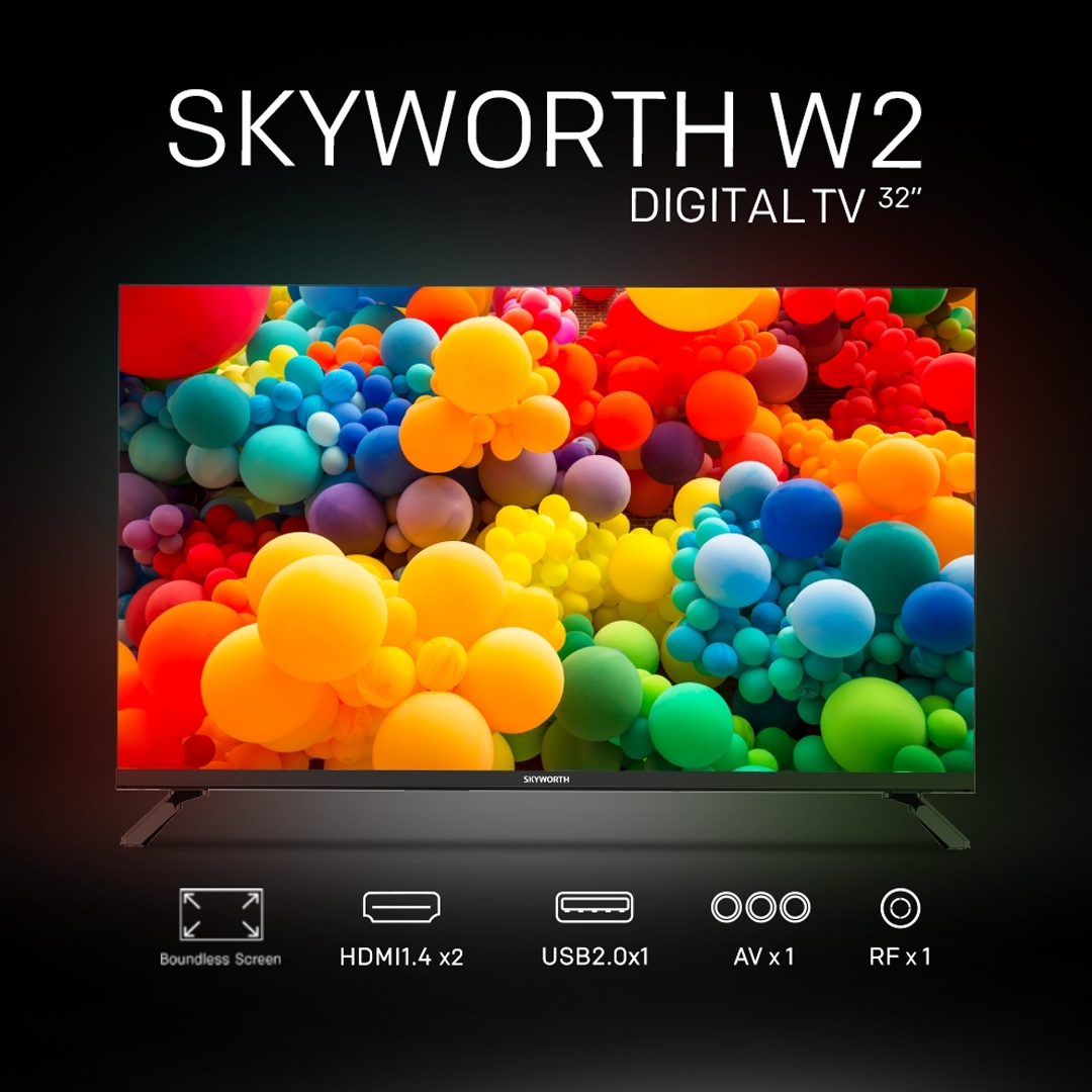 ดิจิตอลทีวี ทีวี SKYWORTH 32 นิ้ว Digital TV รุ่น 32W2 HD Ready Audio Dolby digital plus รับ ...