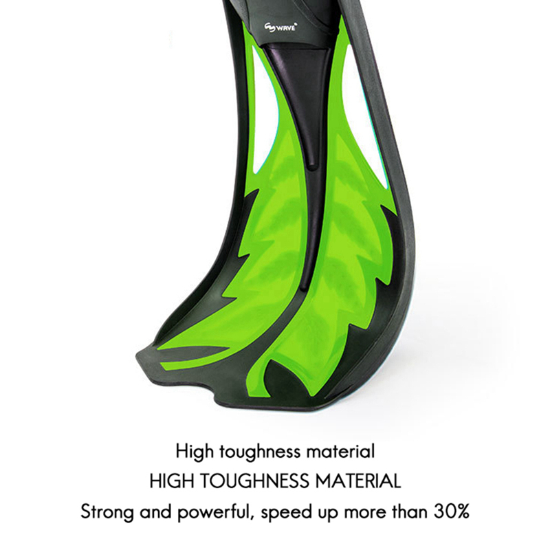 WAVE Snorkeling Professional Long Flippers Blade Fin Soft Rubber for ...