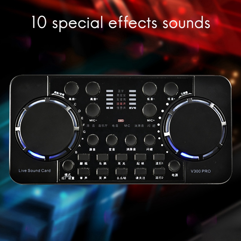 V300 PRO Sound Card 10 Sound Effects Bluetooth Noise Reduction o mixers ...