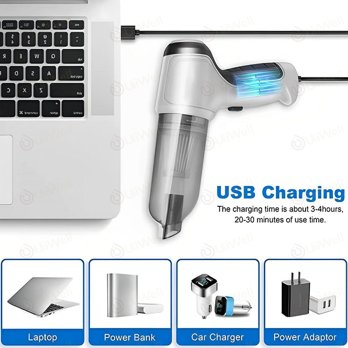 เครื่องดูดฝุ่นในรถ เครื่องดูดฝุ่นเล็ก เครื่องดูดฝุ่นแบบไร้สาย 150W แรงดูดทรงพลัง58000Pa ชาร์จแบต ...