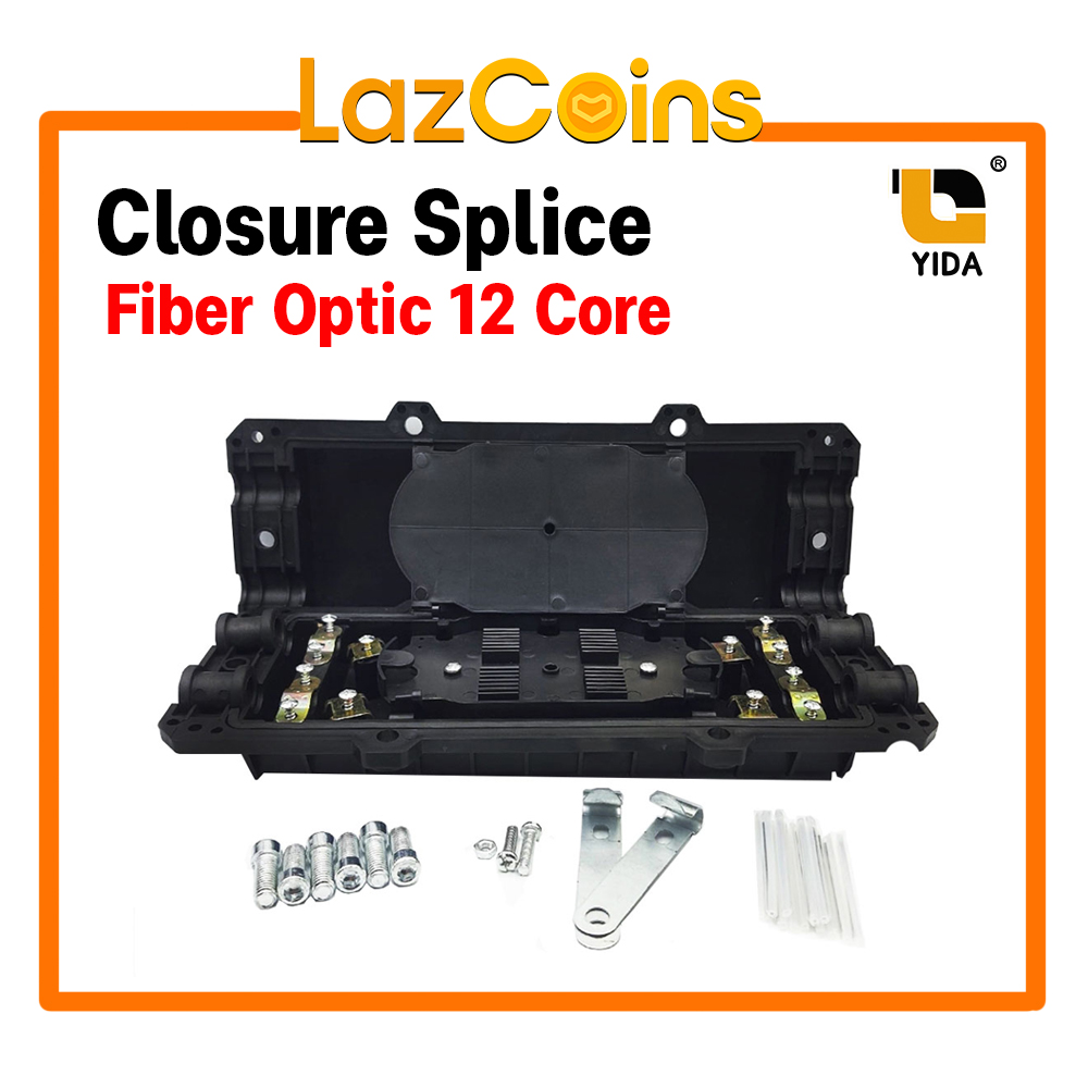 Closure Splice Fiber Optic 12 Core 24 Core Outdoor กล่องกันน้ำสีดำโค้ด ...