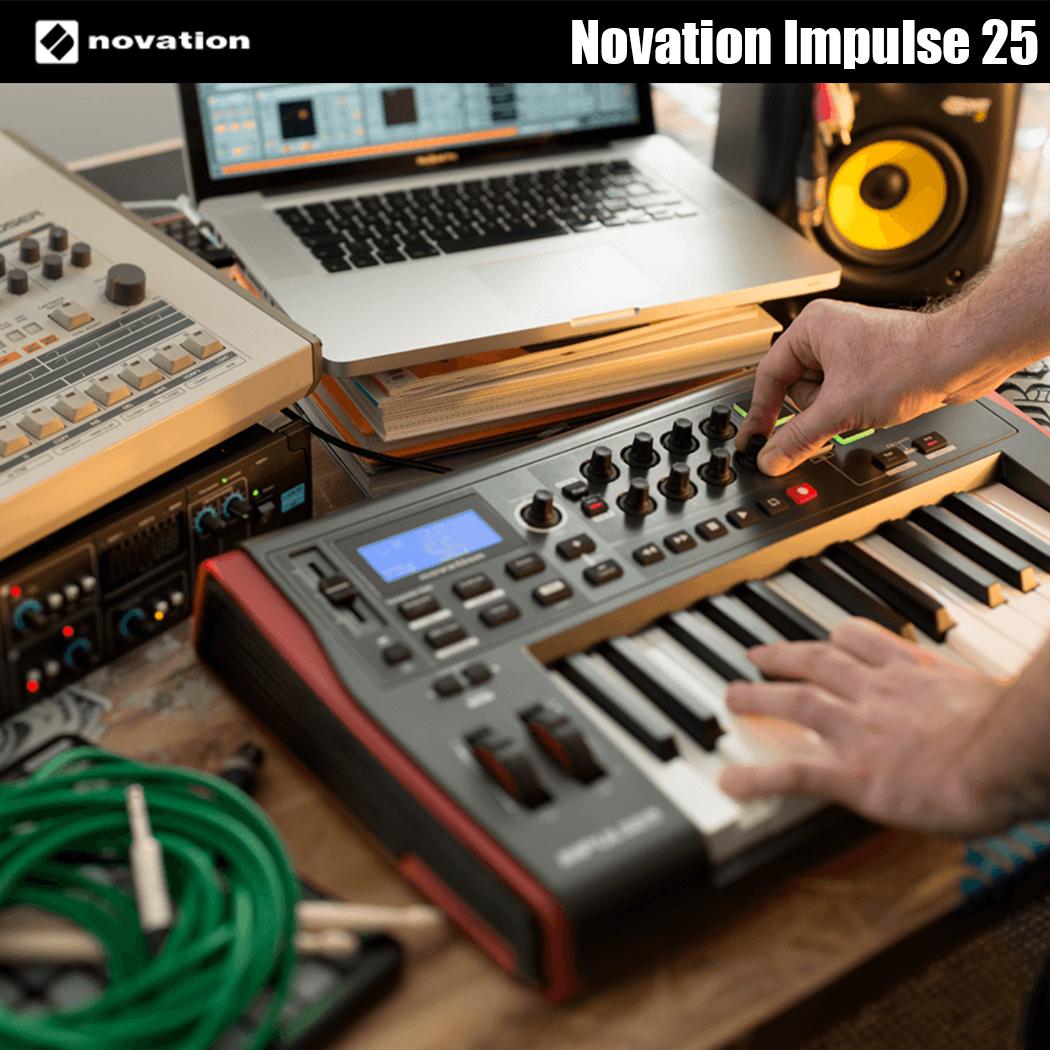 Novation Impulse 25 มิดี้คีย์บอร์ดไบ้ คีย์บอร์ดไฟฟ้า คอนโทรลเลอร์ 25 Key แบบ USB MIDI Keyboard ...