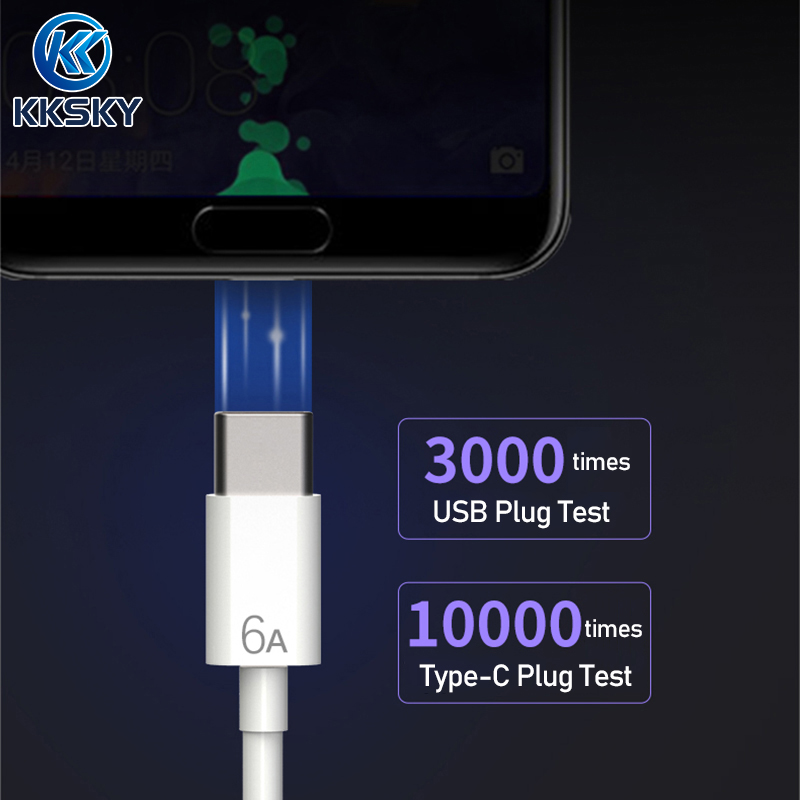 KKSKY 6A Micro Type C Fast Charging 66W Usb Charger Data Cable 1M Original For Huawei COD สาย ...
