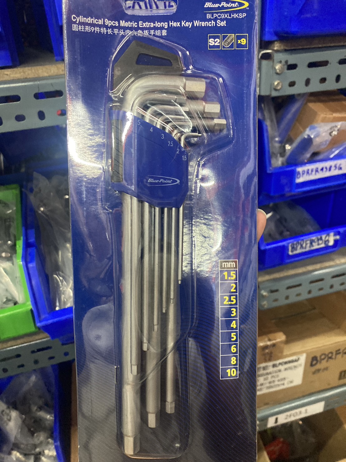 BLUE-POINT NO.BLPC9XLHKSP L-Shape Hex Keys Wrench Set 9pcs Factory Gear ...