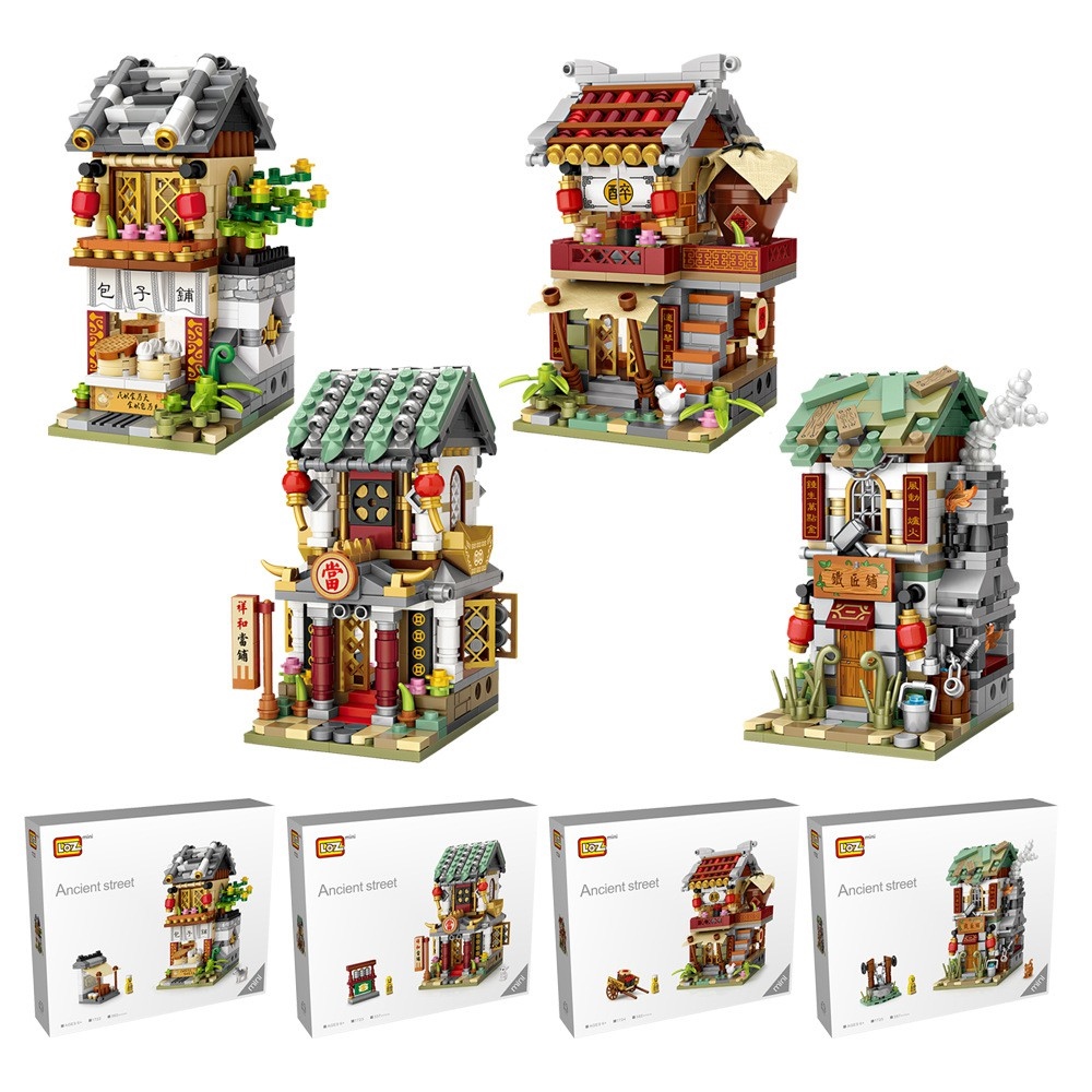 Ready Stock New mini nano blocks LOZ 4 IN 1 Street Store Chinese Style ...
