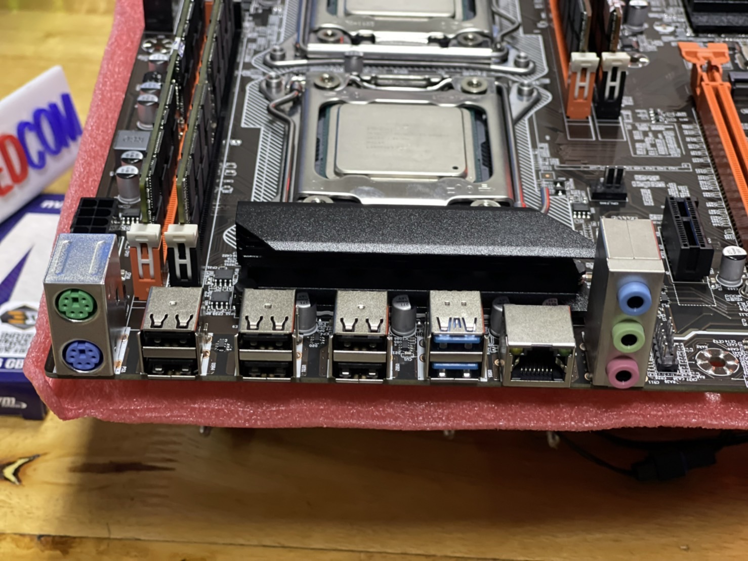 SET 2CPU DUAL CPU MBเมนบอร์ด X79Dual พร้อม CPU Intel Xeon E5-2690V2 X2 ...