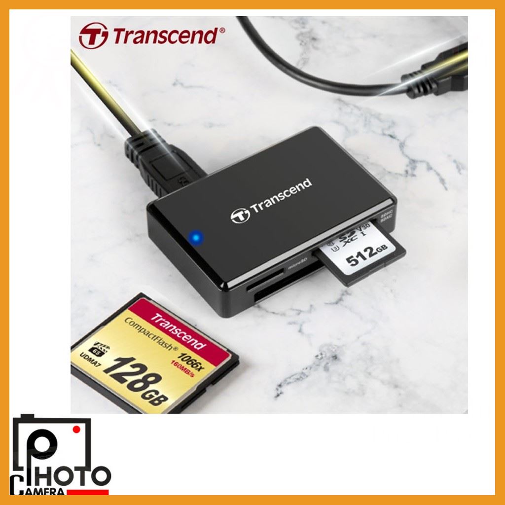 สินค้าขายดี Transcend RDF8K2 USB 3.1 Multi Card Reader ##กล้องถ่ายรูป ...