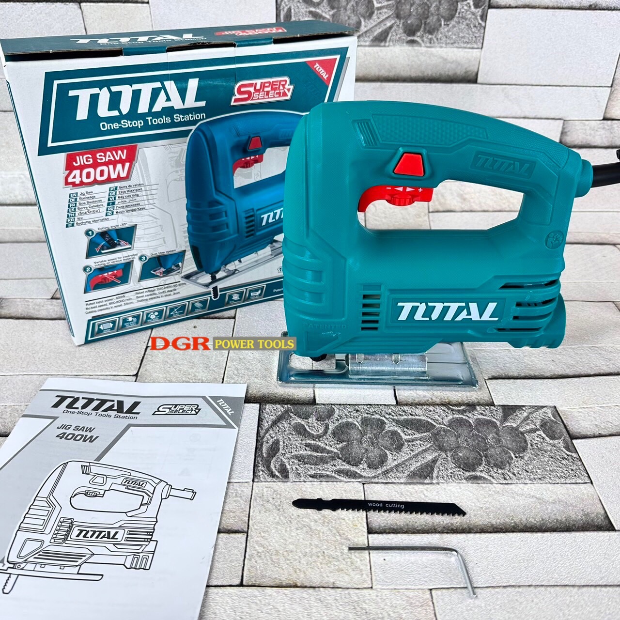 Total 400 จิ๊กซอ เลื่อยจิ๊กซอ ยี่ห้อ ปรับรอบได้ พร้อมใบตัดและอุปกรณ์ ...