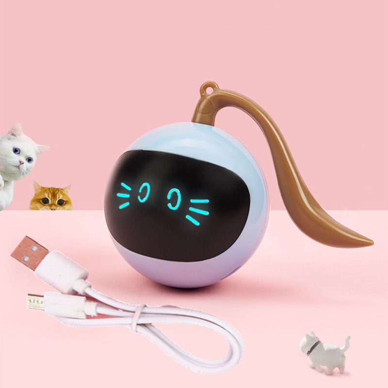 Pet Cat Smart Rotation Ball Toy Cat Interactive Magic Spin Ball Toy ...