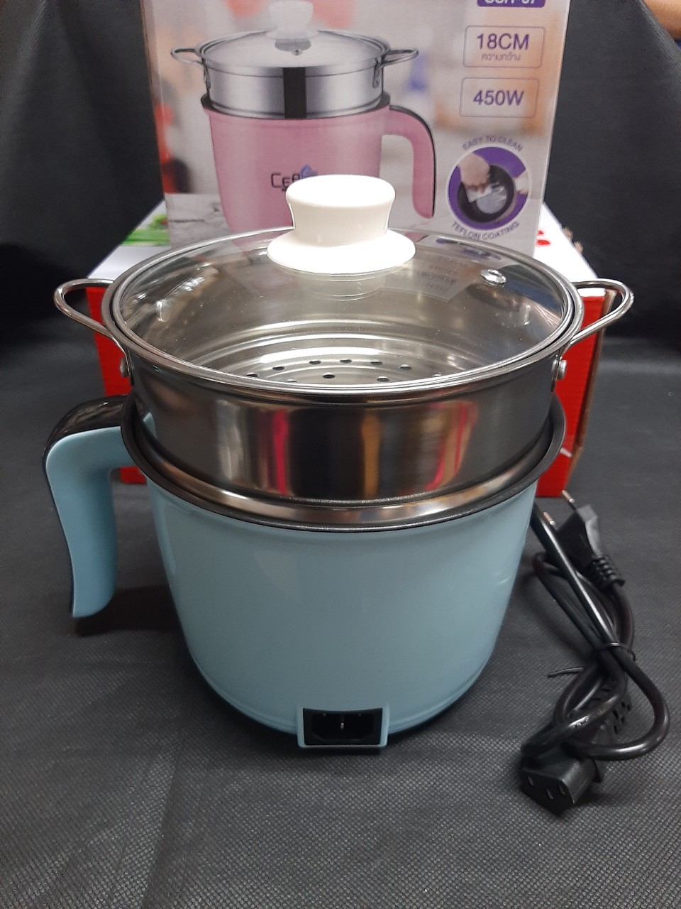 หม้อ หุงต้ม เอนกประสงค์ Ceflar รุ่น CSH-07 (คละสี) หม้อหุงต้ม18cm+ชั้นนึ่ง.No.CSH-07คละสี(Ceflar ...