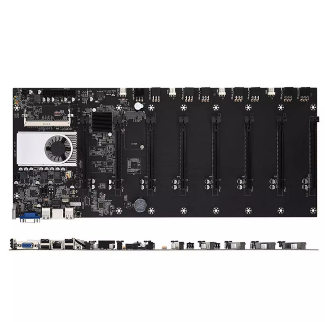 BTC-37 Miner Motherboard 8 GPU slots เมนบอร์ด CPU in-built ETH BTC ZEC ...