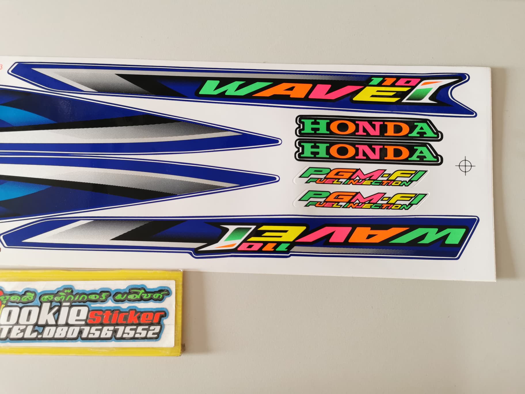 สติ๊กเกอร์ เวฟ WAVE 110I ลายแต่ง ติดรถสี น้ำเงินขาว ปี 2013 รุ่น 16 ...