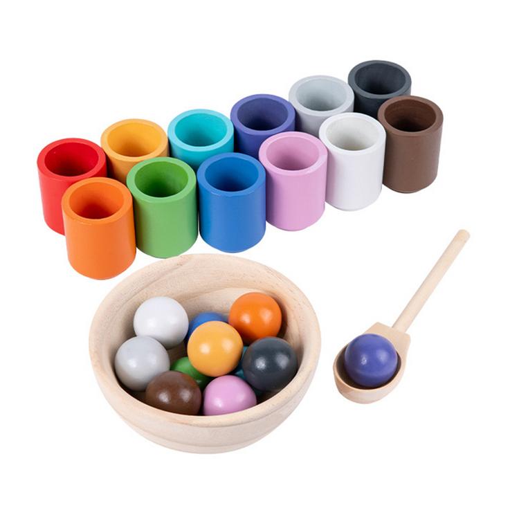 Wooden Sorting Toys Ball Color Learning Toys Color Matching/Sorting ...
