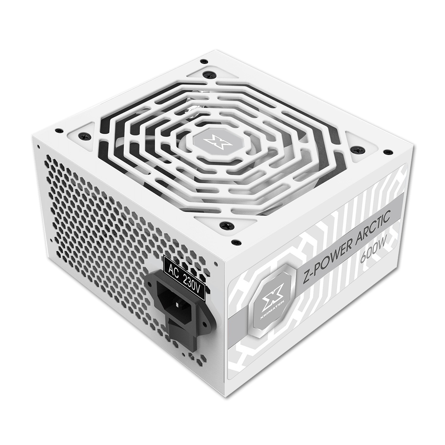 600W (WHITE) POWER SUPPLY (อุปกรณ์จ่ายไฟ) XIGMATEK Z-POWER 230V FAN120MM. multi gpu support62pin ...