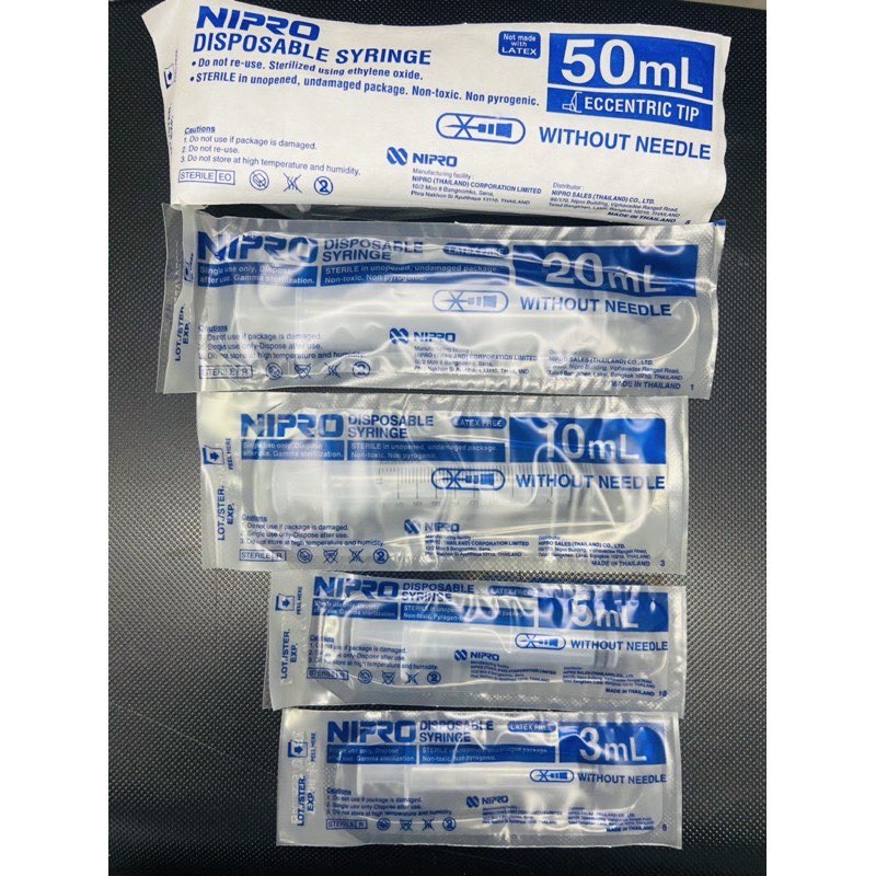 ถูก ???? Syringe Nipro ไซริงค์ หลอด-กระบอกฉีดยา 1ml/3ml/5ml/10ml/20ml/50ml ล้างจมูก ป้อนยา ให้ ...