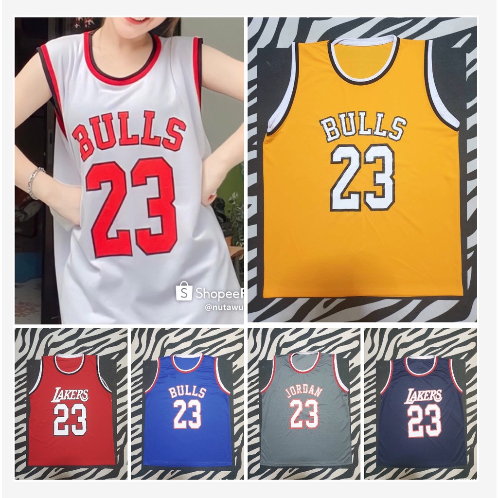 เสื้อบาส ชายหญิง ฟรีไซส์ SMLXL ใส่ได้ #ทรงโอเว่อร์ไซส์ตัวใหญ่ (รอบอกยืดได้ถึง 36-42 ยาว 29 ...